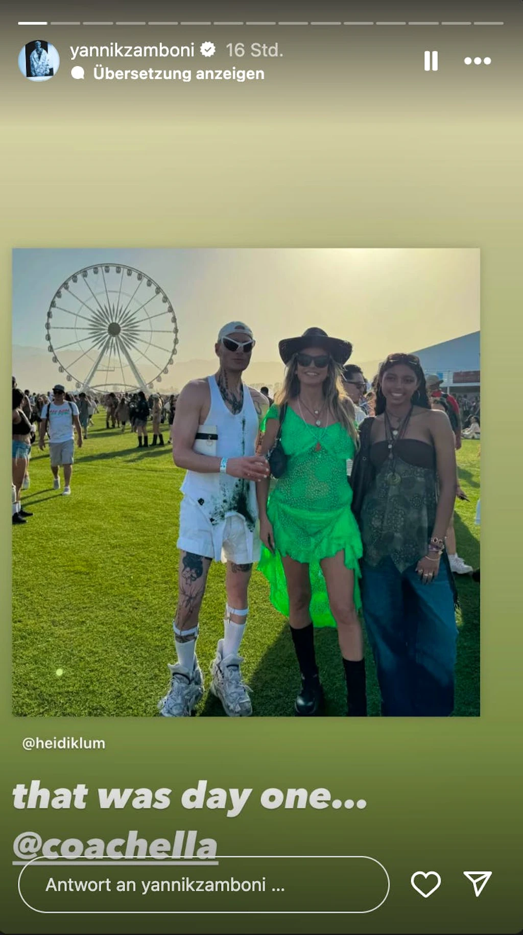 Il designer svizzero Yannik Zamboni festeggia con Heidi Klum