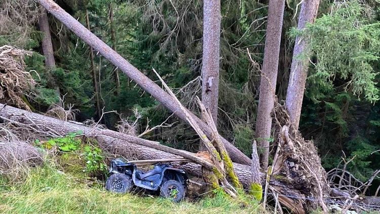 Forestry worker saves himself by jumping from quad bike near Arosa