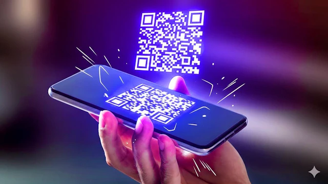 How do I scan a QR code that is on my cell phone?