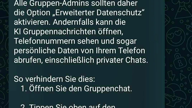 WhatsApp chain letter warns of AI access - what's really behind it